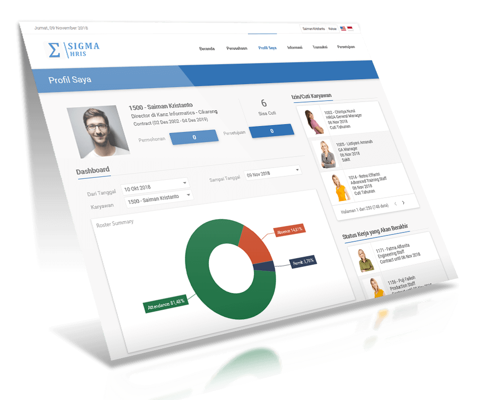 HR Software Indonesia - Sigma HRIS Employee Self Service